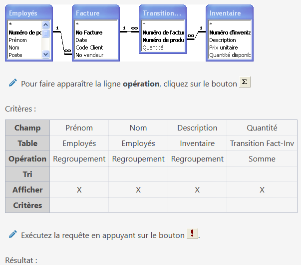 Exercice Access: Requêtes relation entre les tables et jointure Exercice Access: Requêtes relation entre les tables et jointure